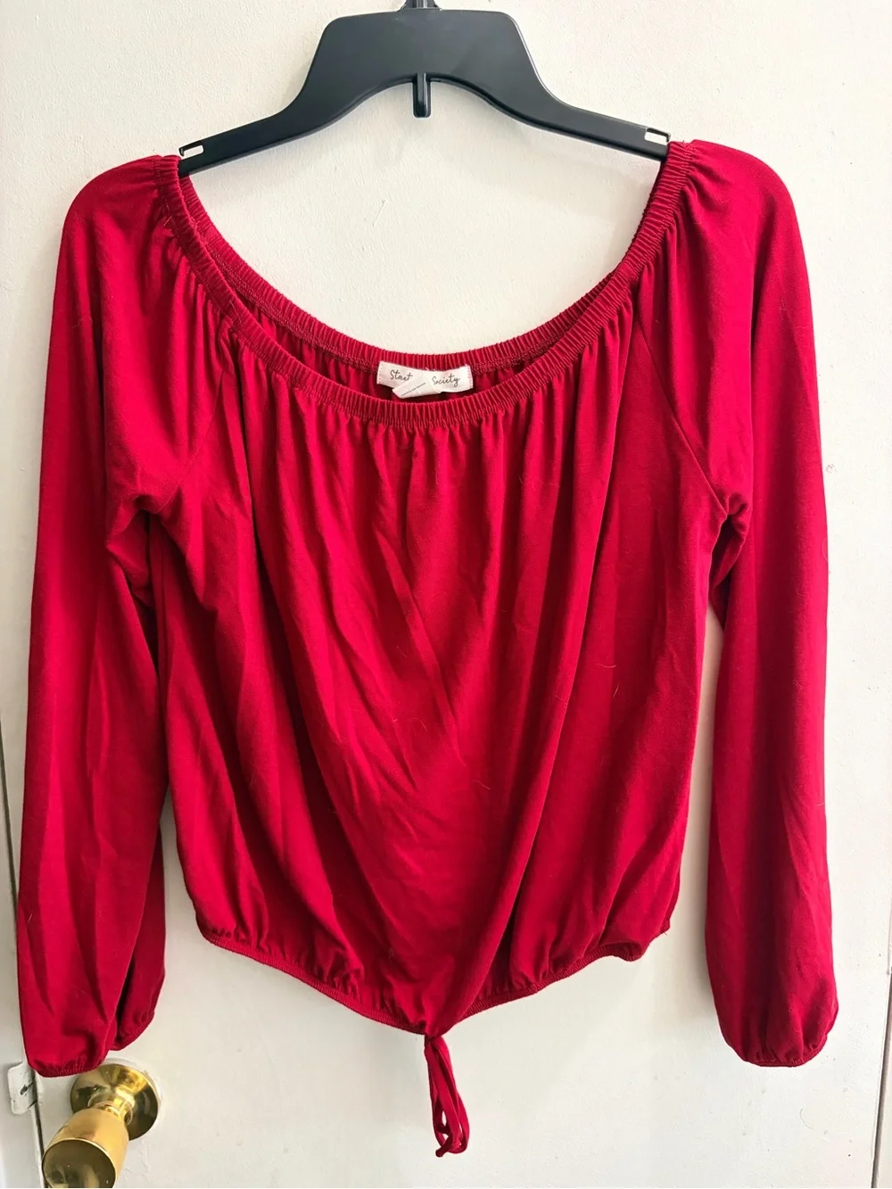 Streetwear Society | Tops | Streetwear Society Red Elastic Off The ...